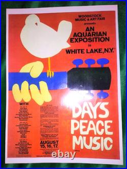 Vintage Original Woodstock Concert Poster | Original Concert Posters